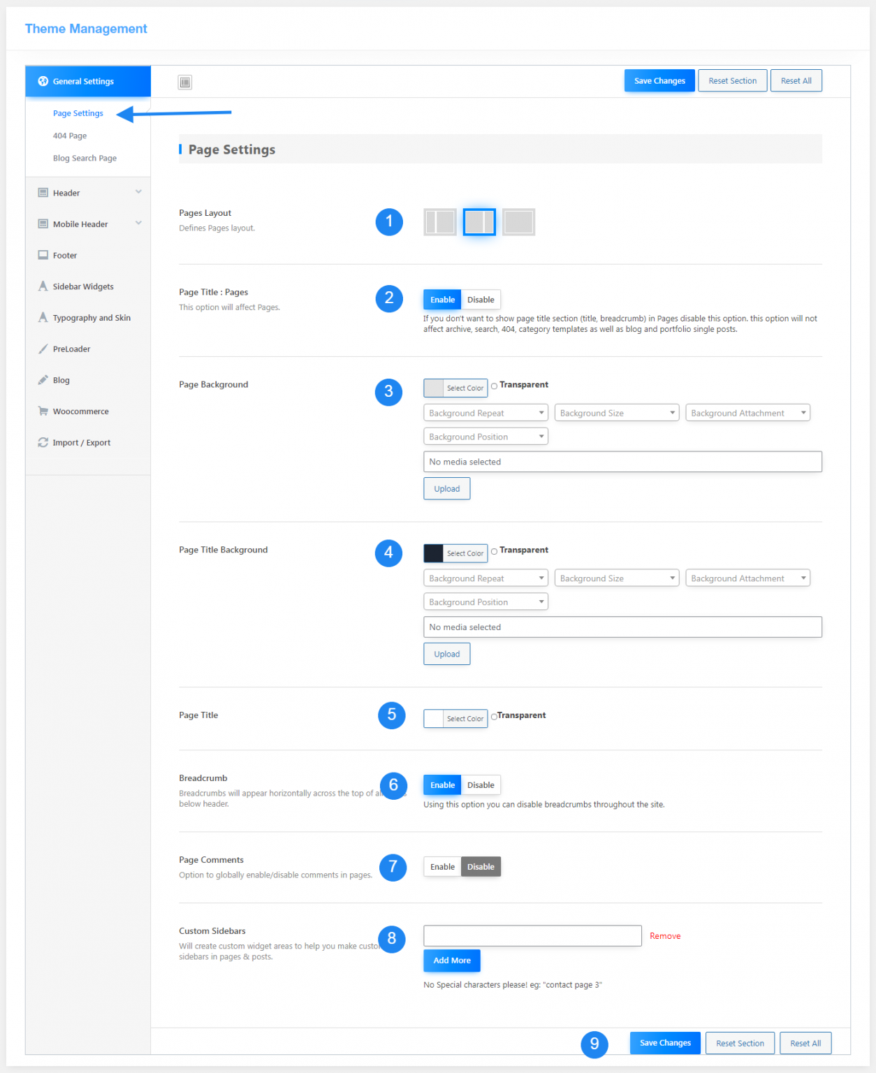 Page settings – HelpDesk Designinvento