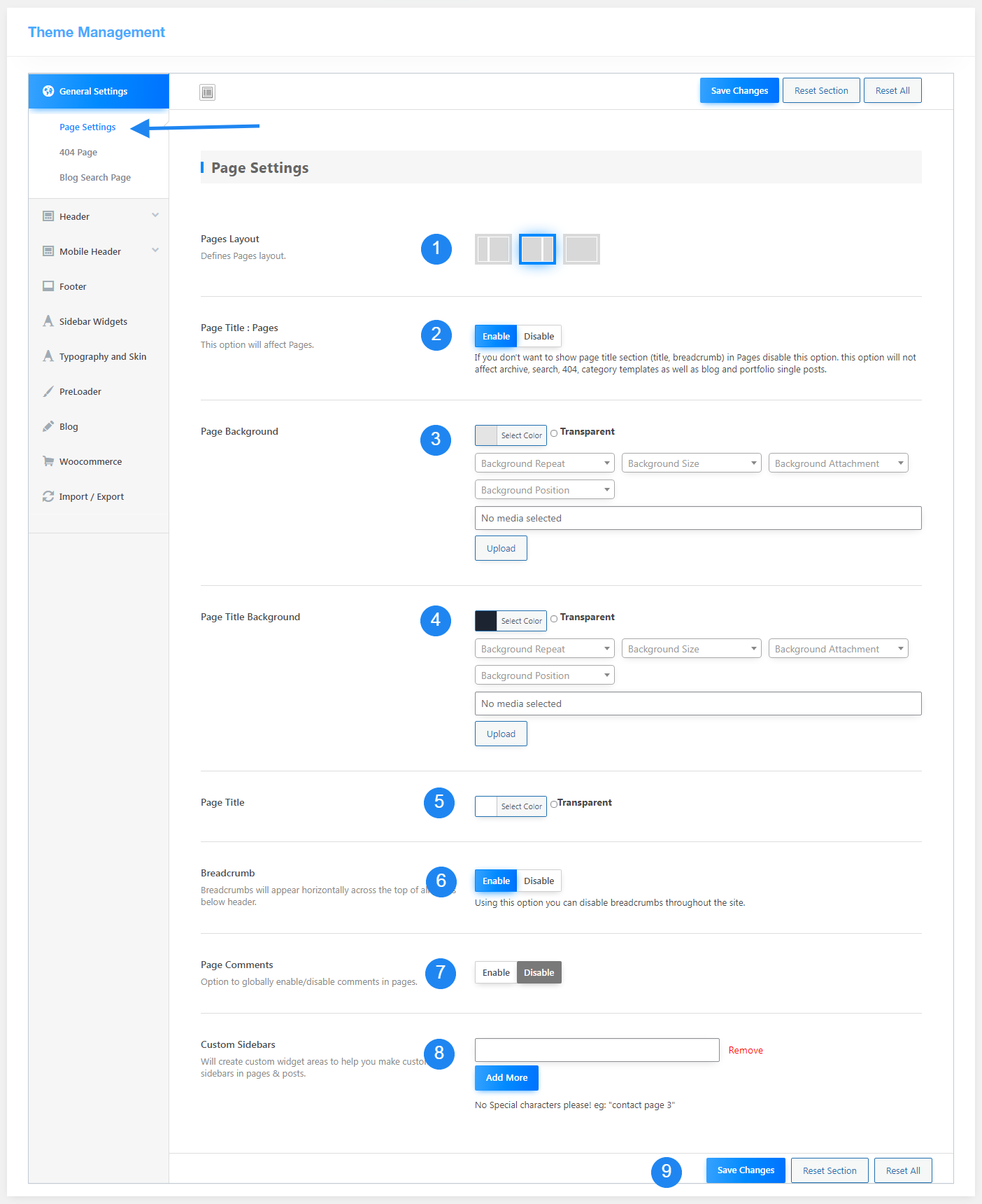 Page settings – HelpDesk Designinvento